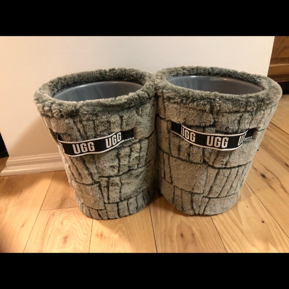 UGG | Bath | Ugg Iceberg Faux Fur Textured Wastebasket In Charcoal ...